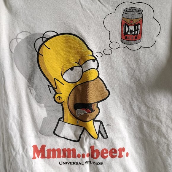 Universal | Shirts | Universal Studios Homer Simpson Duff Beer Tshirt ...
